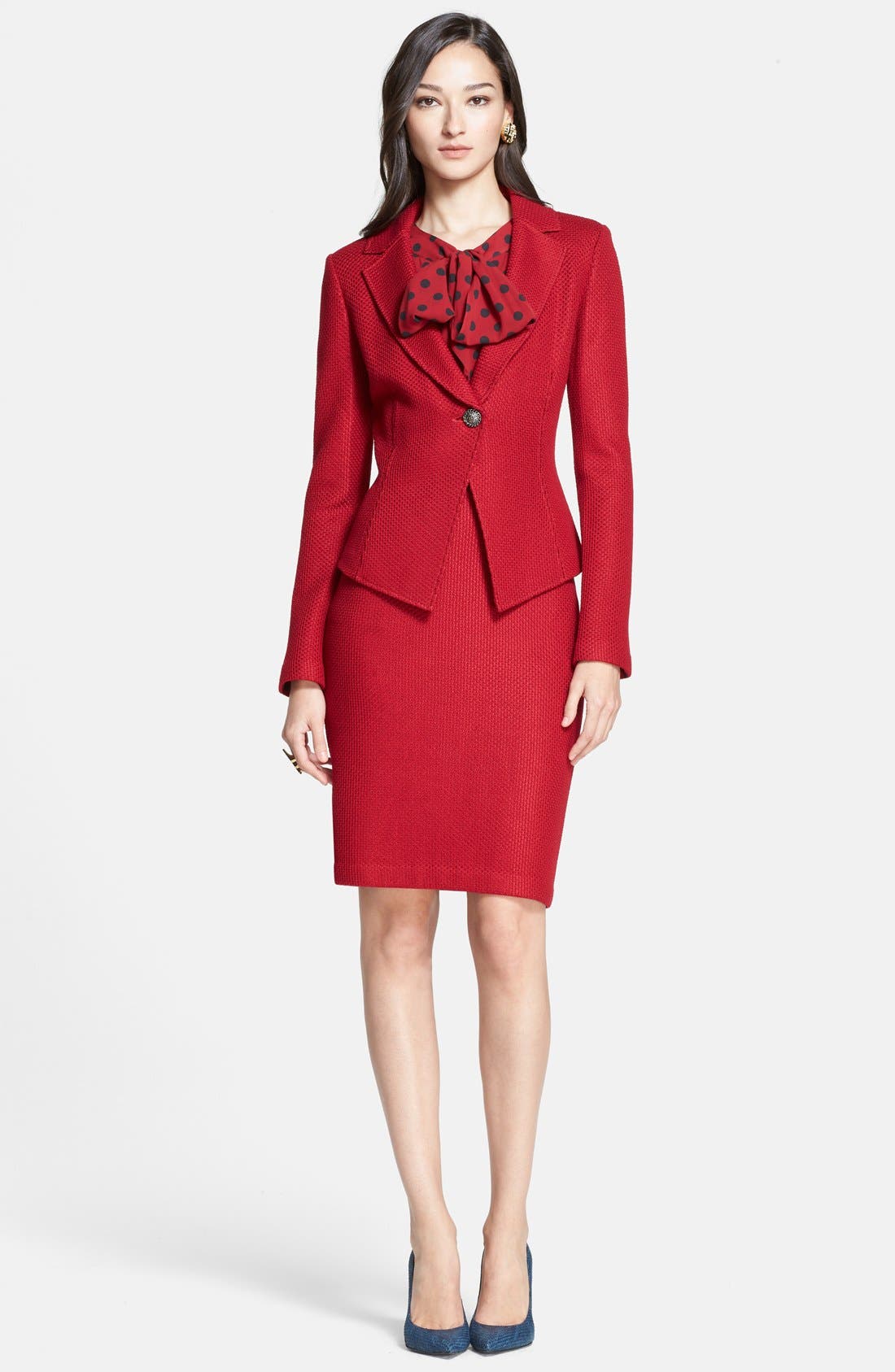 St. John Collection Diamond Textured Knit Jacket | Nordstrom