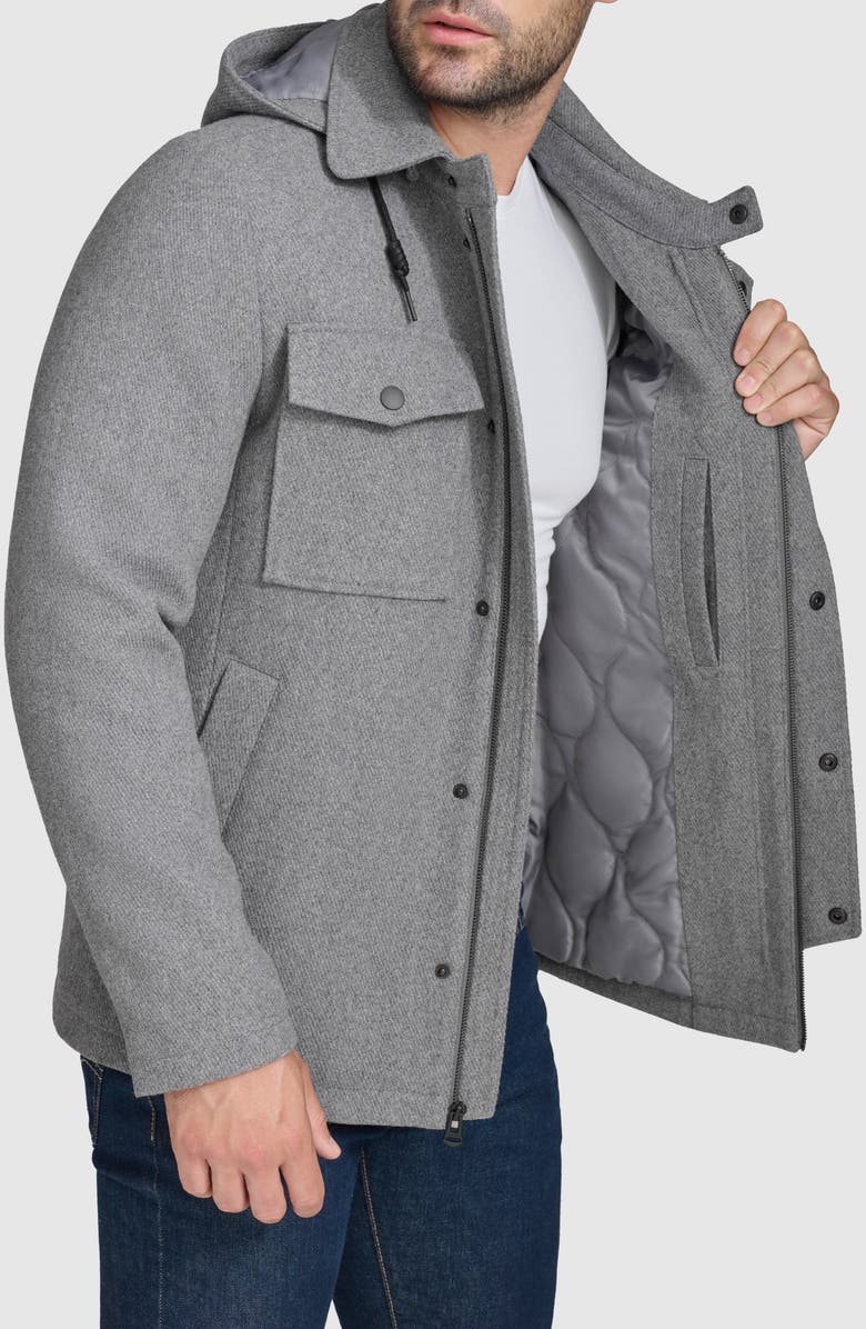 Cole Haan Signature Wool Blend Hooded Field Jacket | Nordstromrack