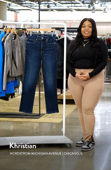 Good American Good Classic Split Back Pocket Straight Leg Jeans ...