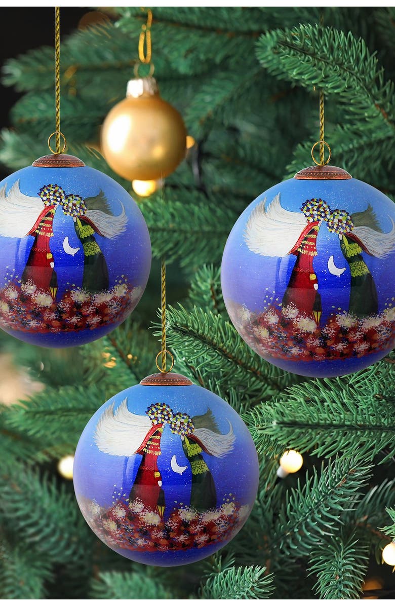 OVERSTOCK ART "Angels" Justyna Kopania Hand Painted Glass Ornament ...