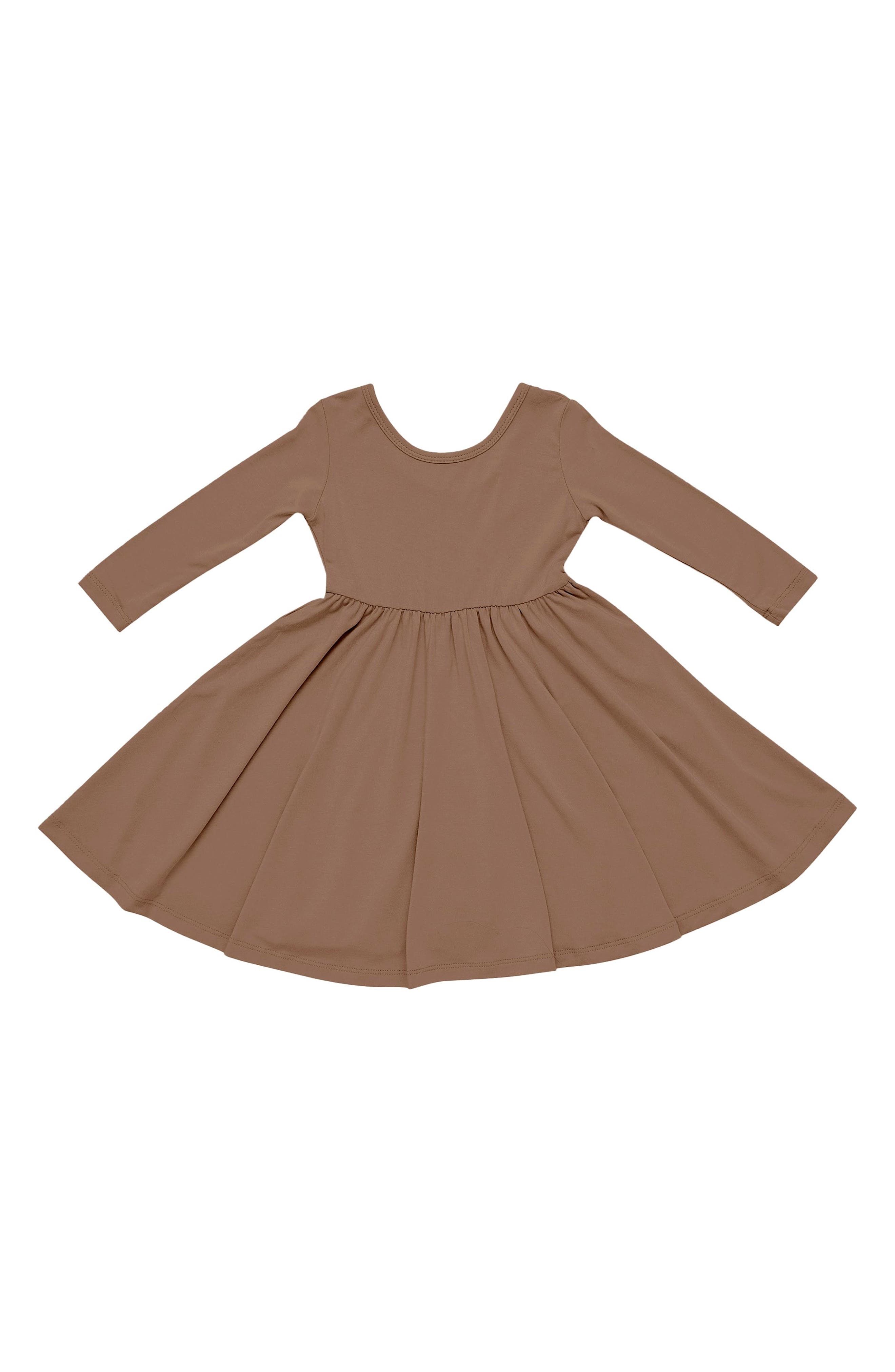 Kyte BABY Coffee Long Sleeve Twirl Dress | Nordstromrack