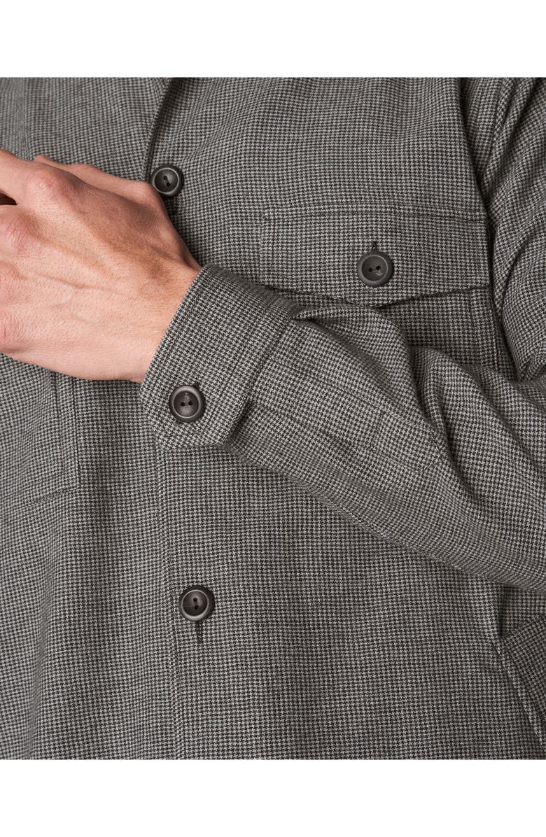 Eton Houndstooth Cotton, Wool & Cashmere Button-Up Shirt Jacket ...