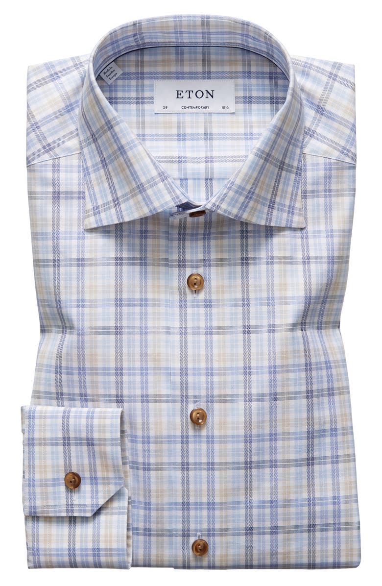 Eton Contemporary Fit Check Print Dress Shirt | Nordstromrack