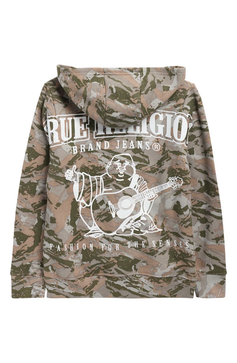 True Religion Kids' Logo Puff Ink Zip-Up Hoodie | Nordstromrack