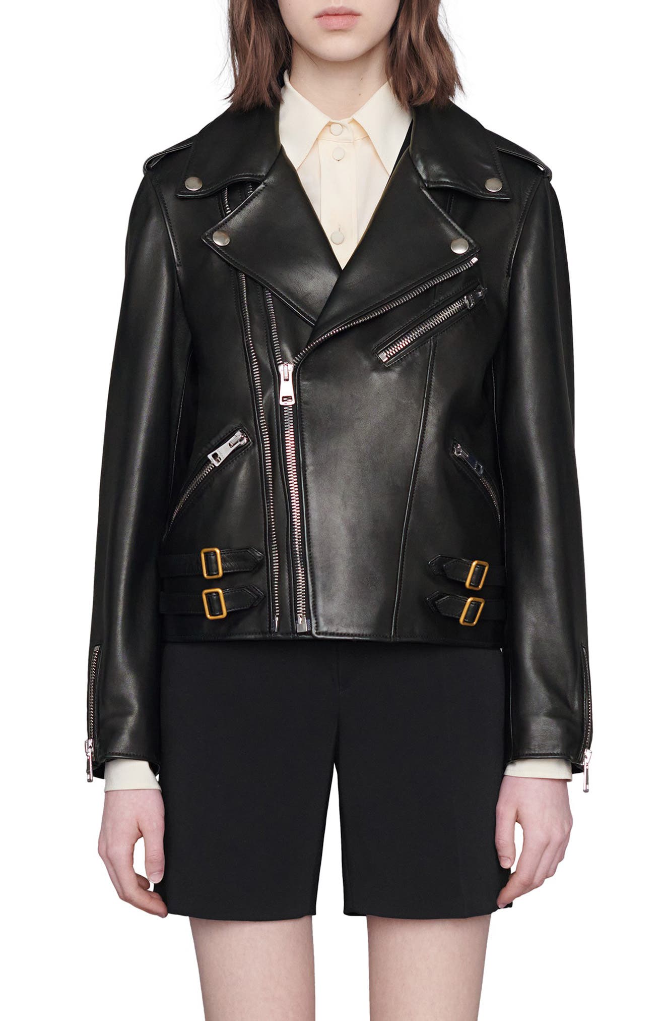 Gucci Leather Biker Jacket | Nordstrom