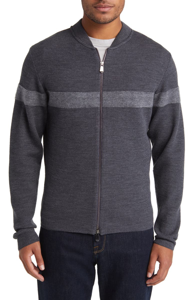Robert Barakett Malton Wool Piqué Zip-Up Sweater | Nordstromrack
