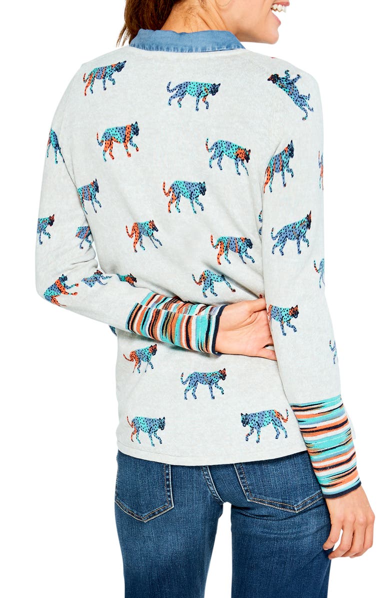 NIC+ZOE Vital Leopards V-Neck Sweater | Nordstrom