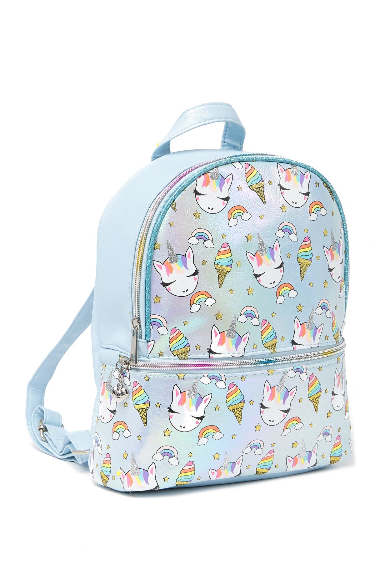OMG Accessories Sweets Unicorn Print Metallic Mini Backpack | Nordstromrack