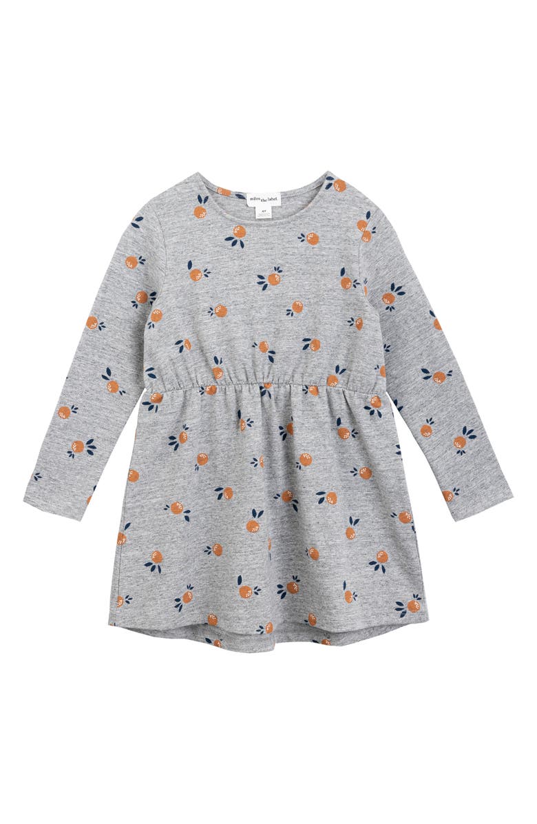 MILES THE LABEL Kids' Orange Pop Print Long Sleeve Organic Cotton ...