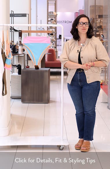 Beach Riot Emmy Colorblock High Waist Bikini Bottoms | Nordstrom