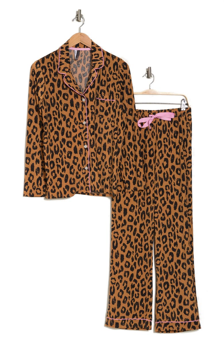 JACLYN Contrast Piping Knit Pajamas | Nordstromrack