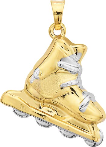 BEST SILVER 14K Gold Two-Tone Roller Skate Pendant | Nordstromrack
