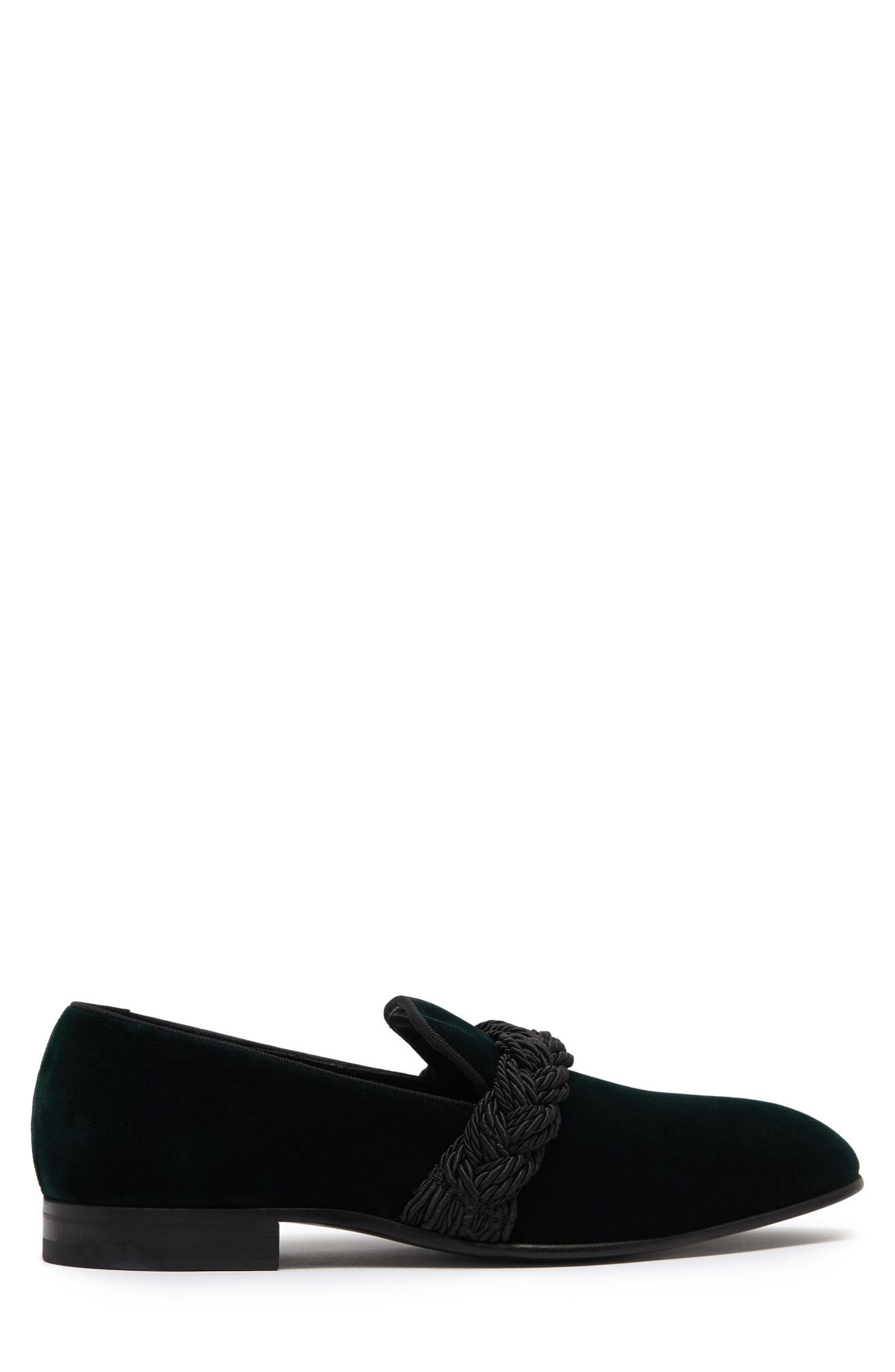 Balmain Bottle Green Velvet Loafer | Nordstromrack