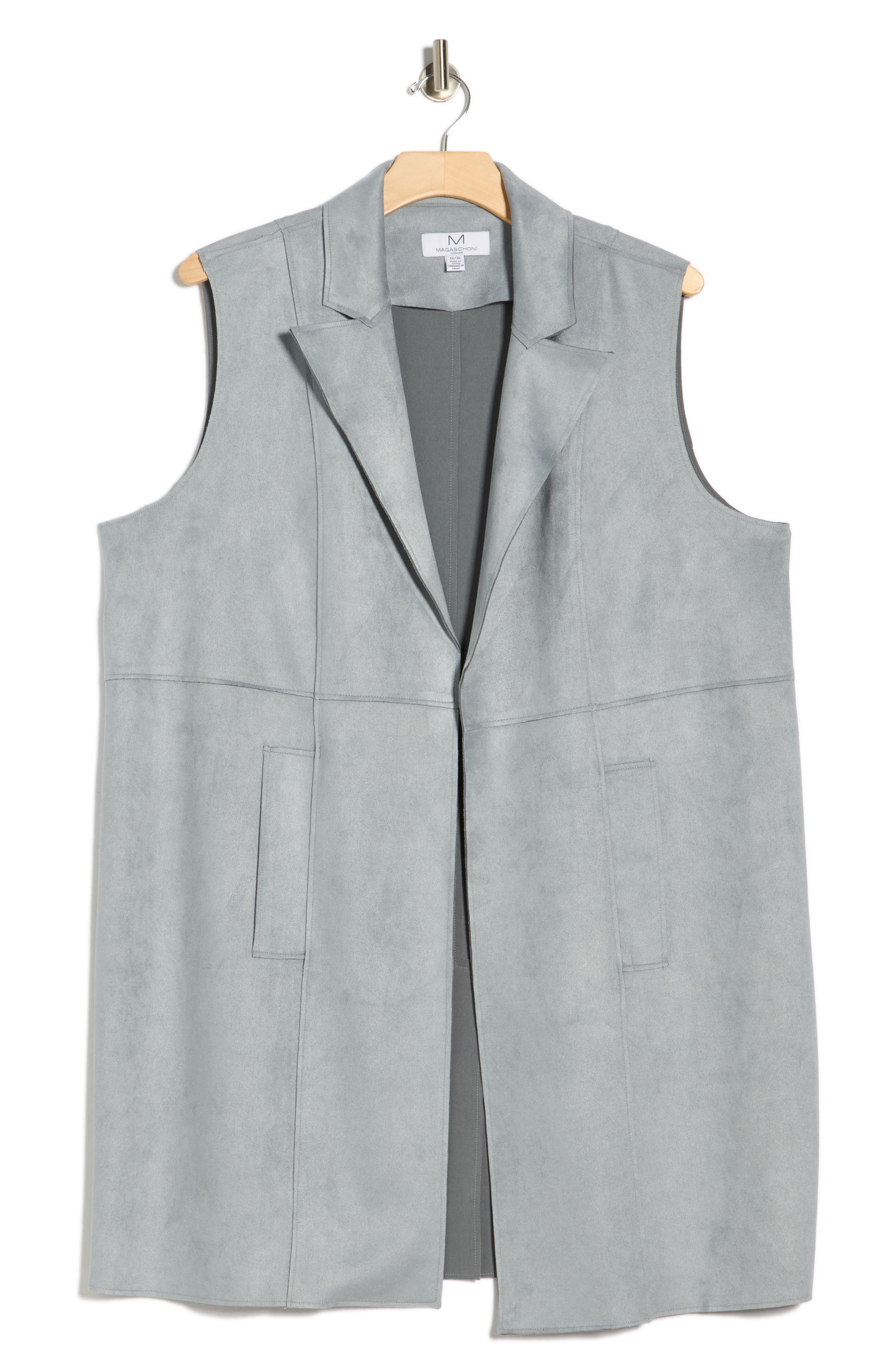 M Magaschoni Faux Suede Notch Lapel Vest | Nordstromrack
