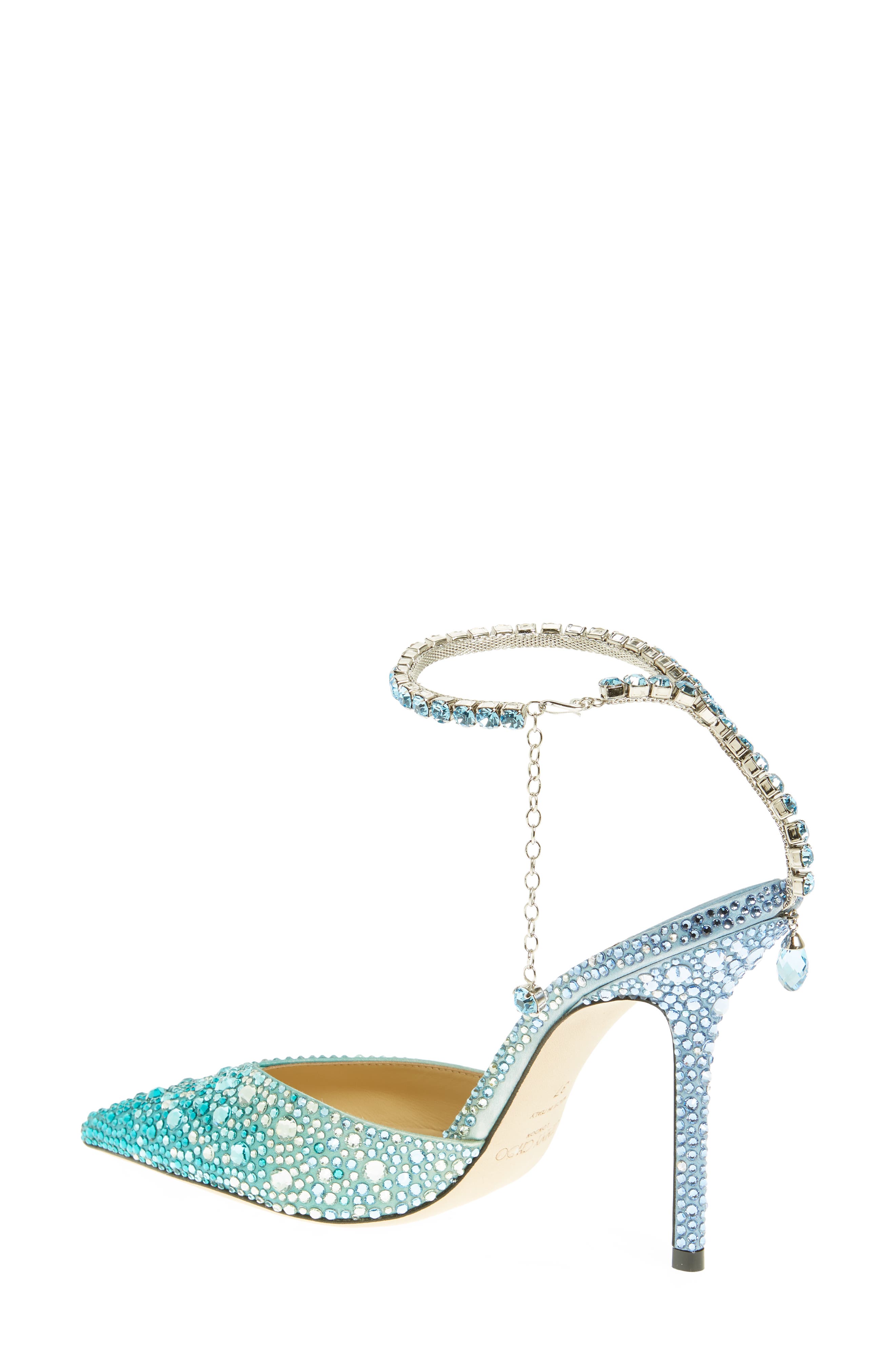 Jimmy Choo Saeda Crystal Ankle Strap Pointed Toe Pump (Women ...