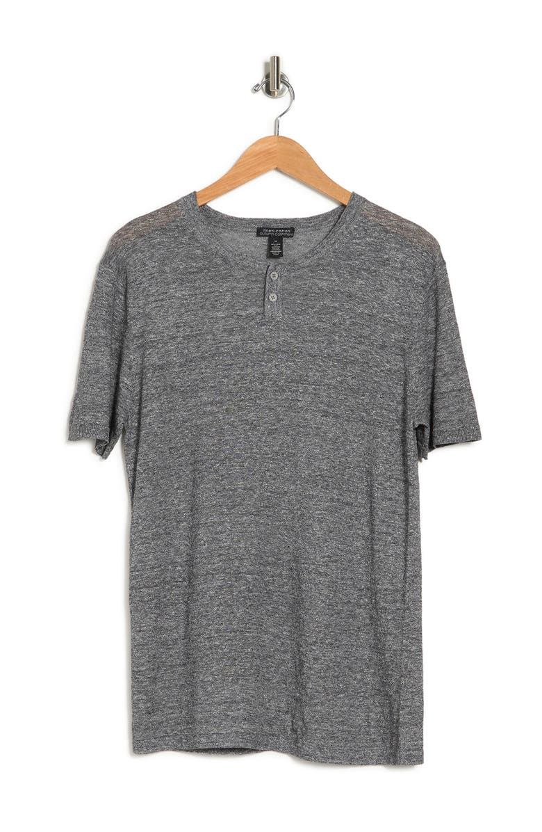 autumn cashmere Slubbed Linen Blend Henley | Nordstromrack