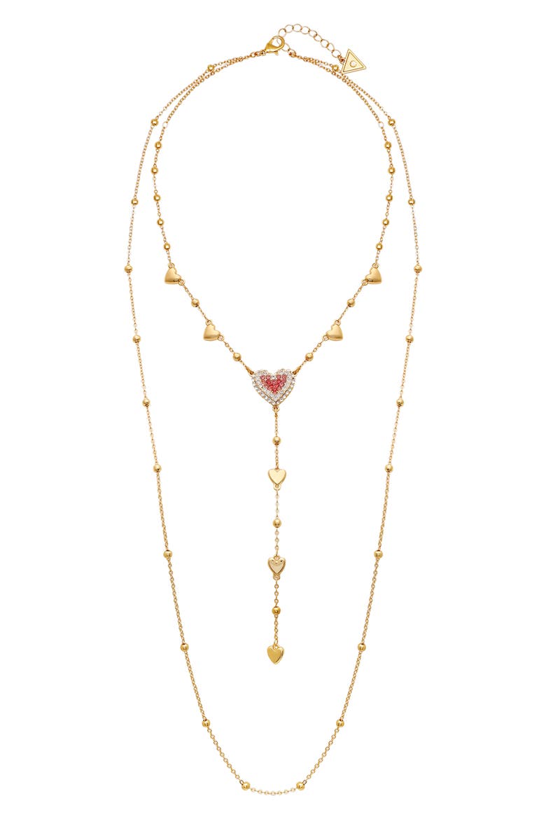Crystal Heart Layered Chain Necklace (Women) | Nordstromrack