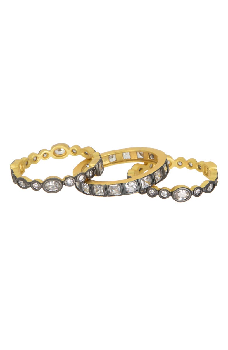 FREIDA ROTHMAN 14K Gold & Rhodium Plated Sterling Silver Mixed Shape CZ ...