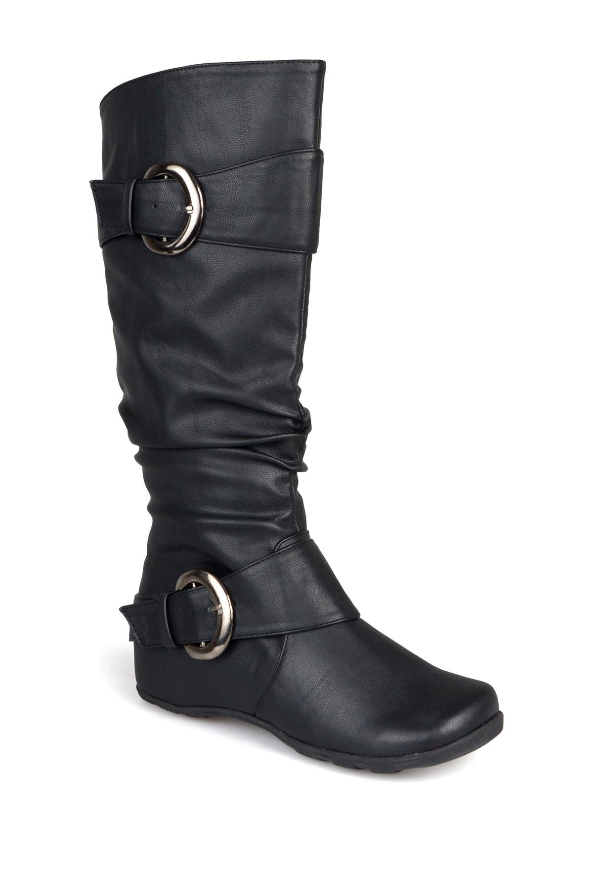 JOURNEE Paris Buckle Mid-Calf Boot - Extra Wide Calf (Women ...