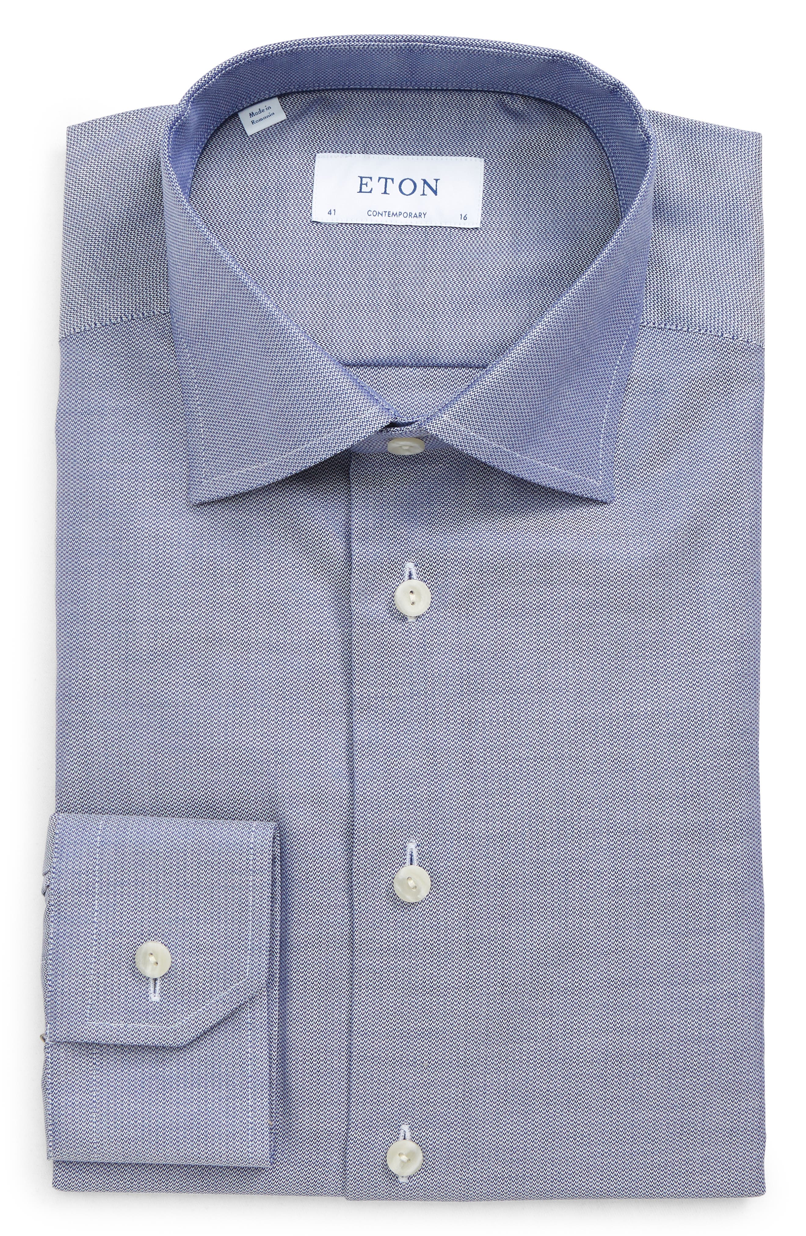 Eton Contemporary Fit Crease Resistant Stretch Dress Shirt | Nordstromrack