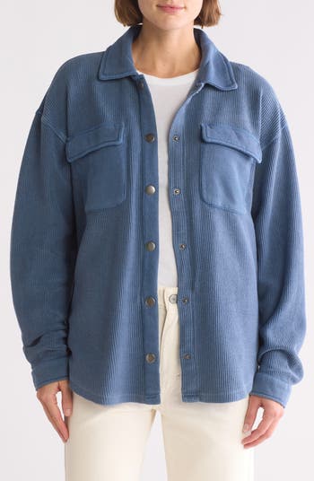 Thread & Supply Oversize Ribbed Cotton Blend Shacket | Nordstromrack
