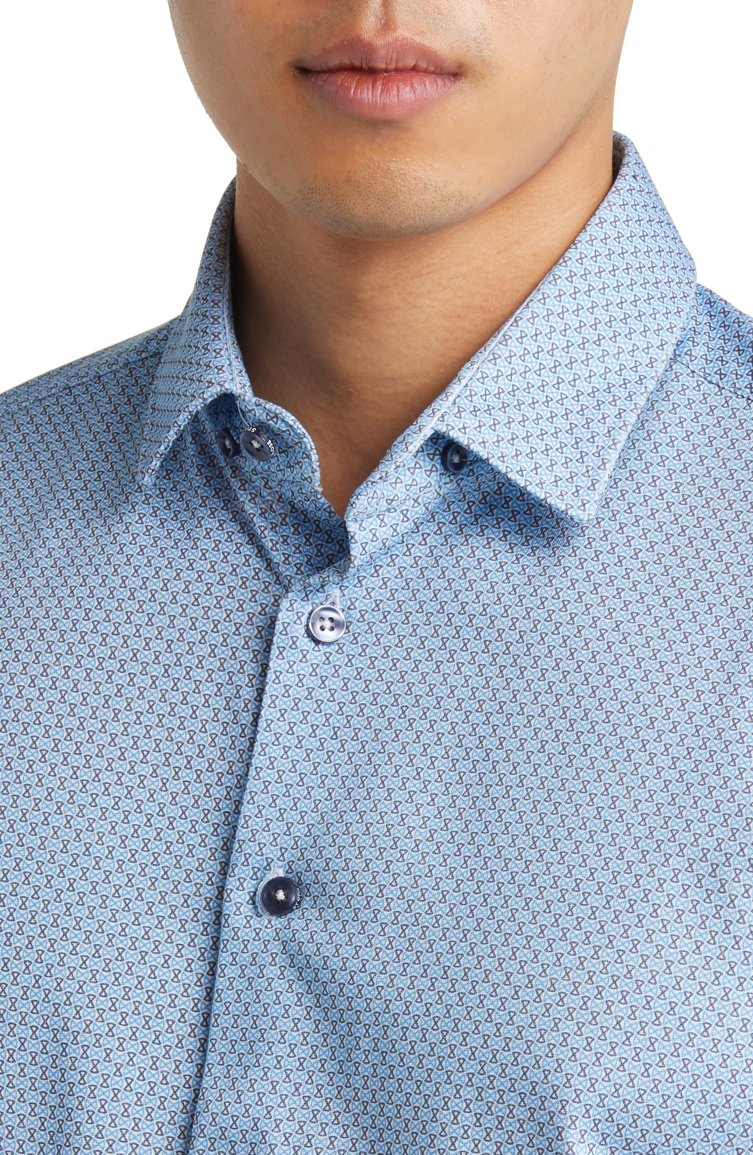 Hourglass Geo Dry Touch® Performance Jersey Button-Up Shirt (Men ...
