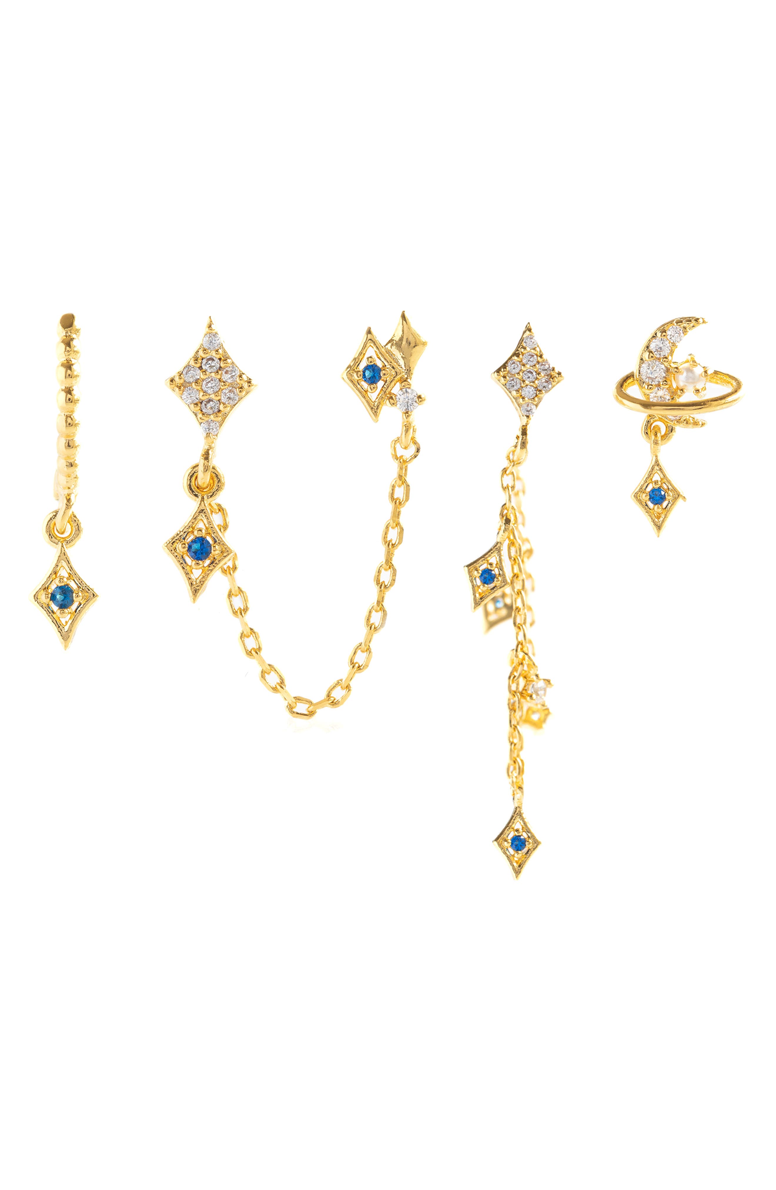 Girls Crew Stellar Set of 4 Mismatched Earrings | Nordstrom
