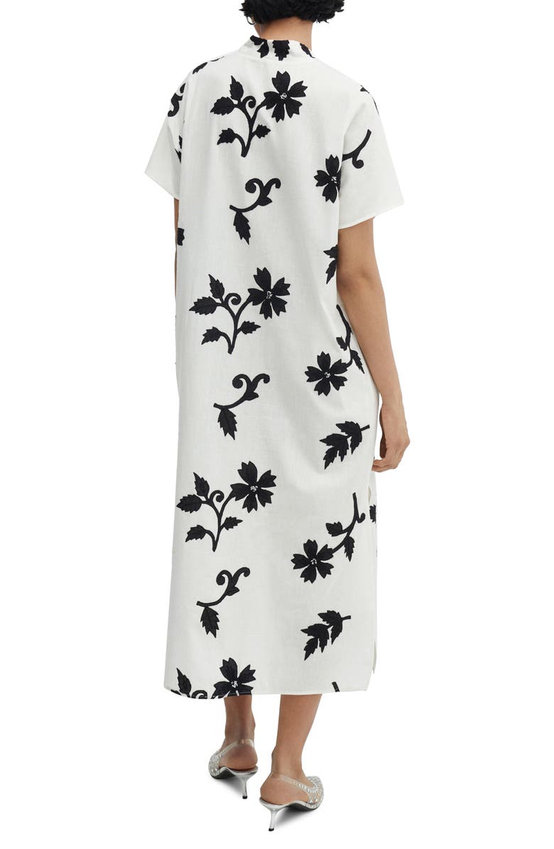 MANGO Floral Print Cotton & Linen Dress | Nordstromrack