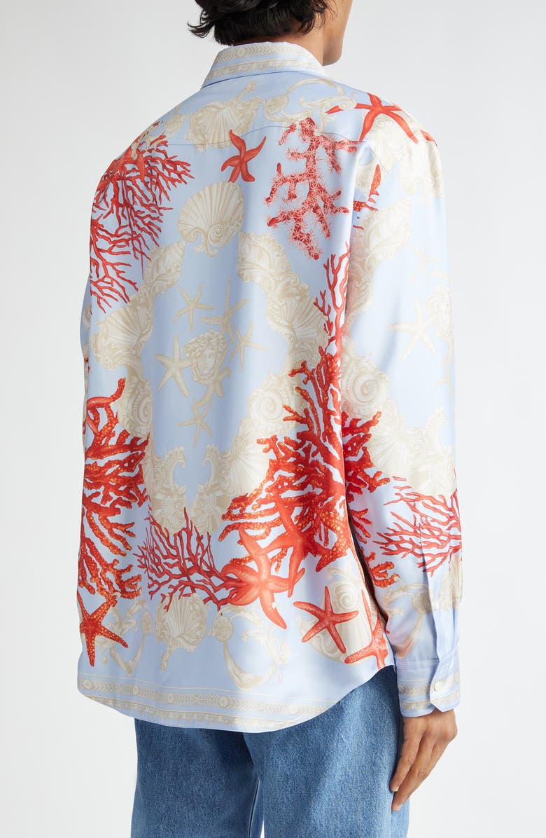 Versace Silk & Cotton Reversible Button-Up Shirt | Nordstromrack