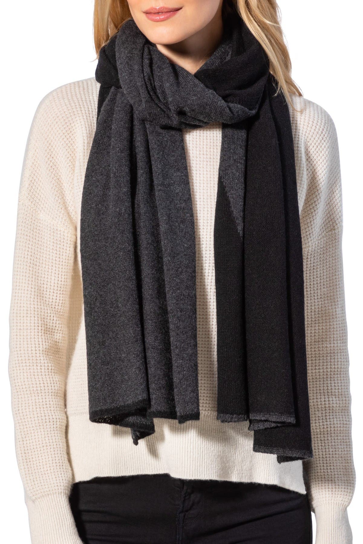 Amicale Cashmere Two-Tone Diagonal Wrap | Nordstromrack