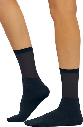 Wolford Shiny Sheer Crew Socks | Nordstrom