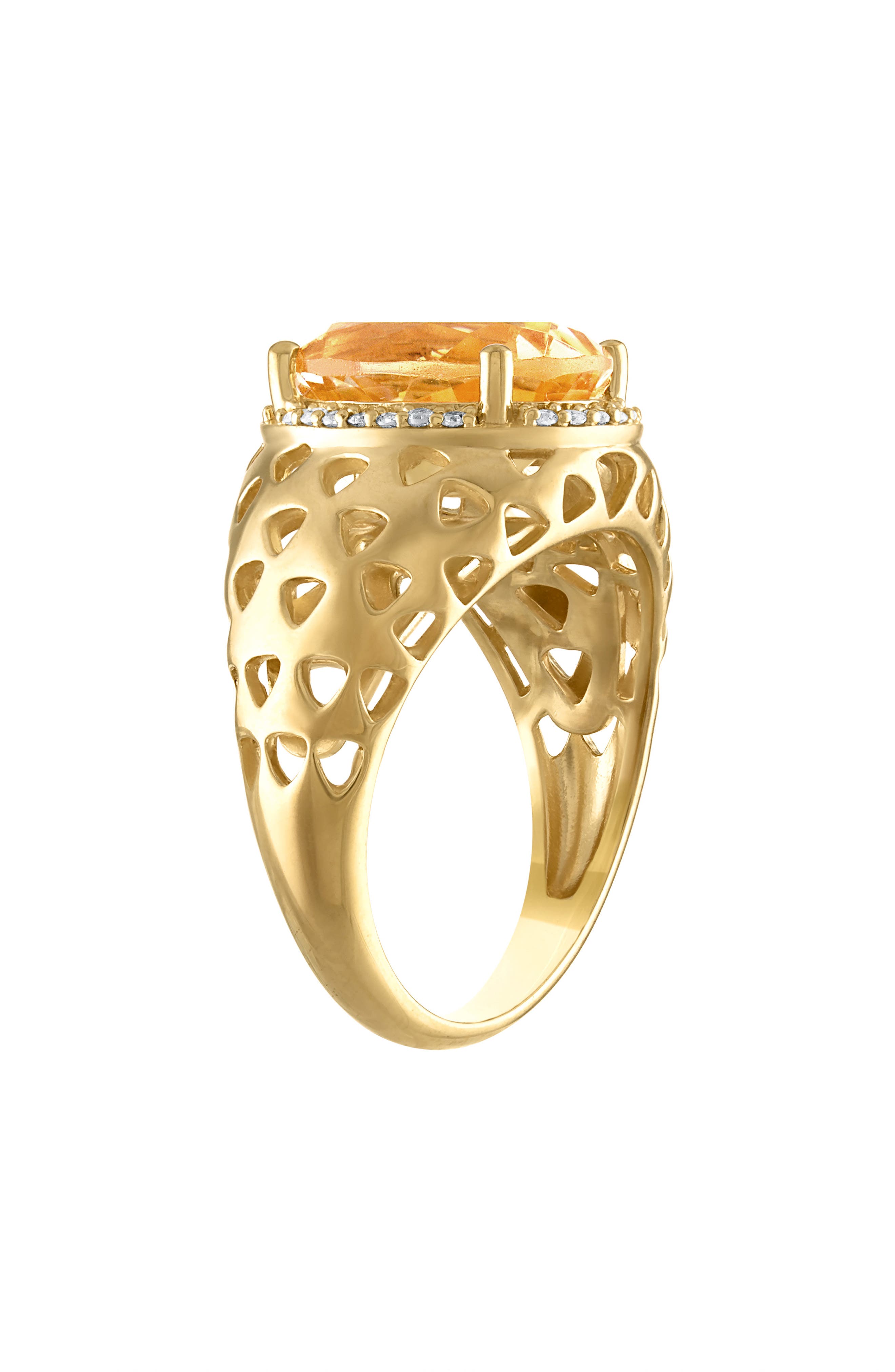 FZN 14K Gold Over Silver Citrine & Diamond Ring | Nordstromrack