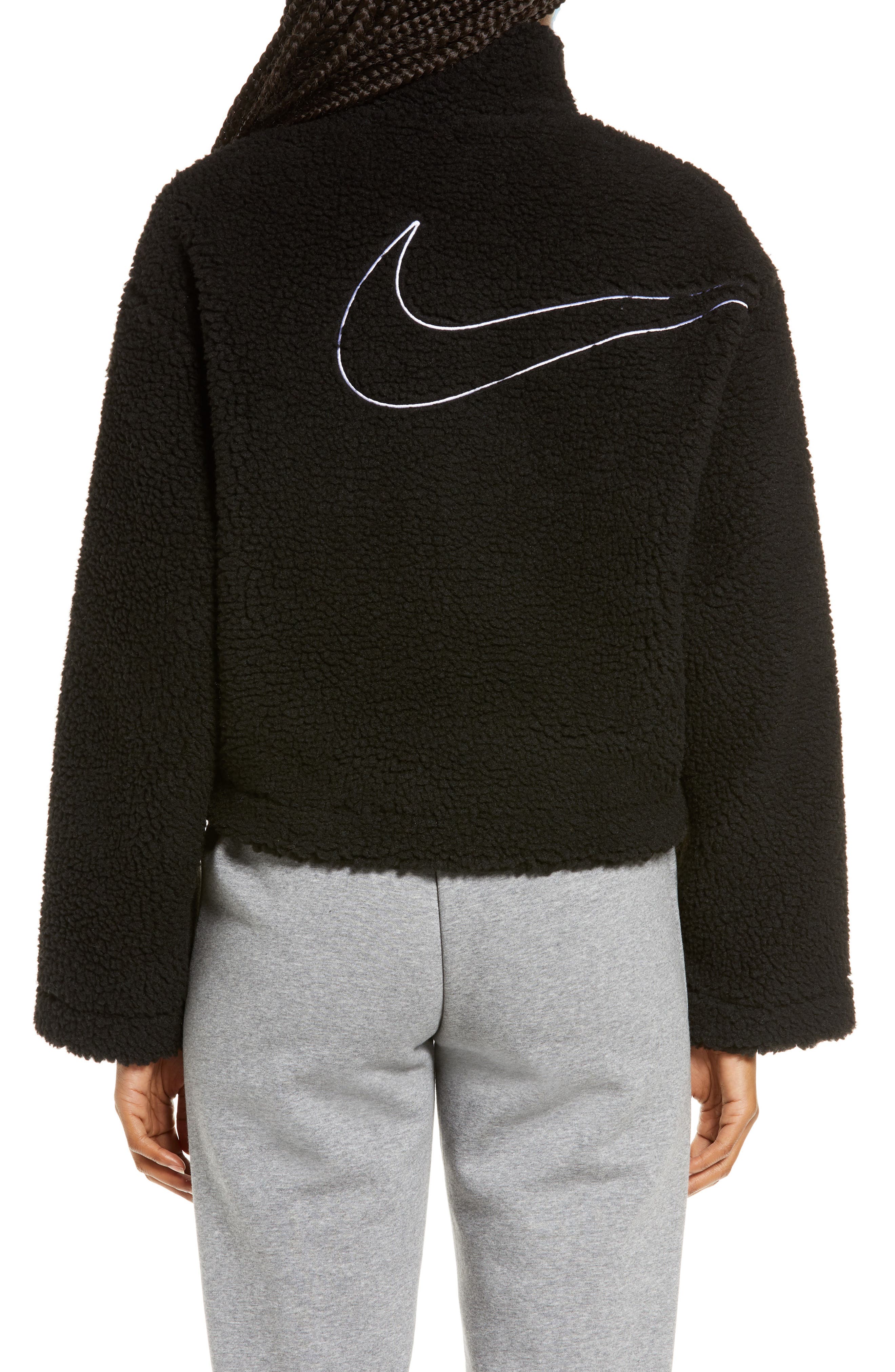 Nike Swoosh Faux Fur Jacket | Nordstrom