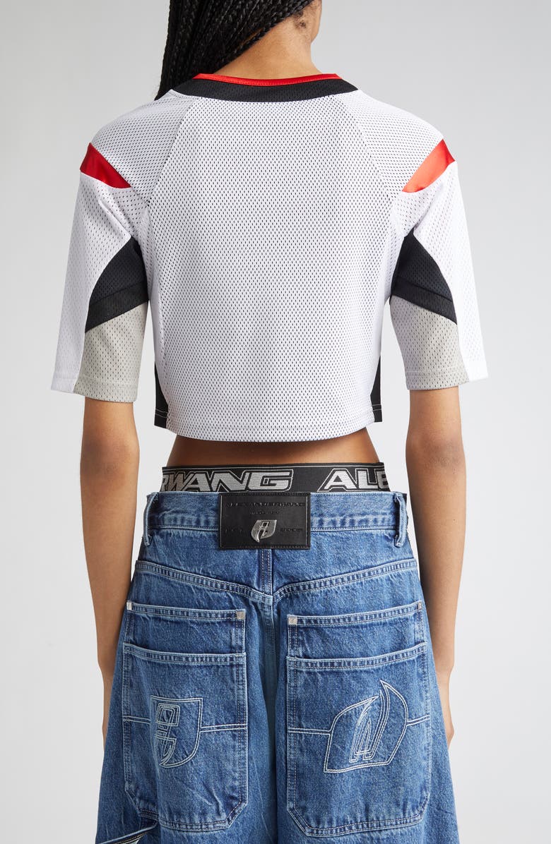 Alexander Wang Reflective Logo Shrunken Hockey Jersey | Nordstrom