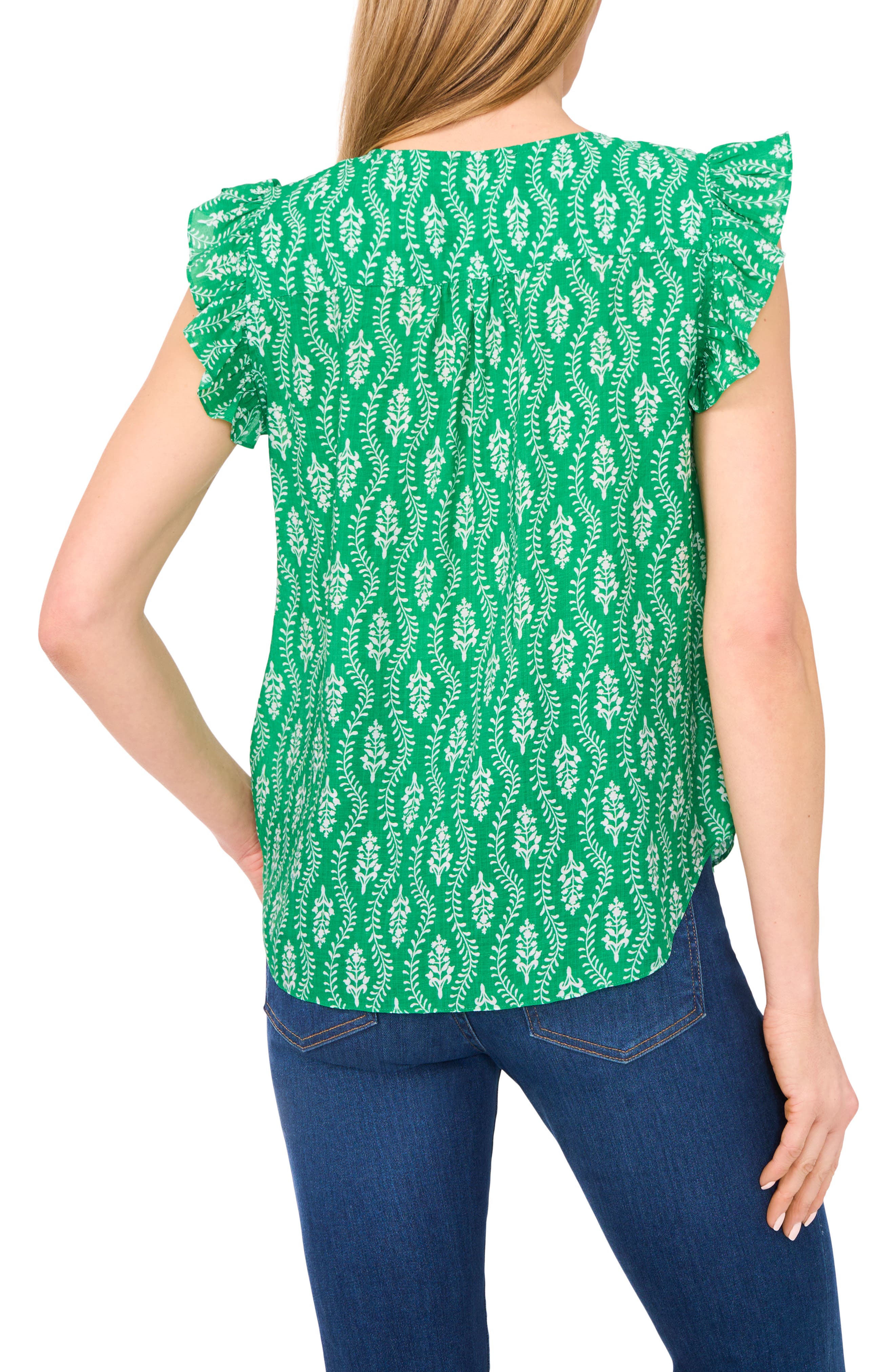 CeCe Floral Pintuck Pleat Top | Nordstromrack