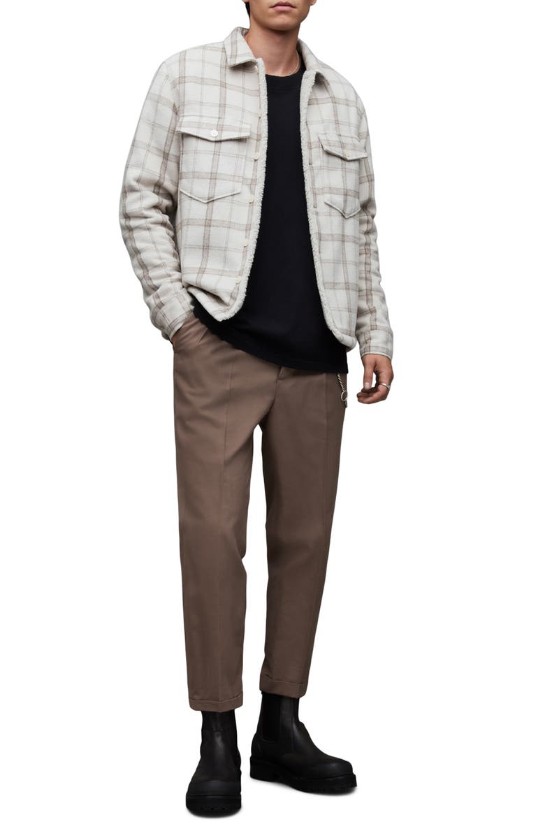 AllSaints Vedder Check High Pile Fleece Lined Jacket | Nordstromrack