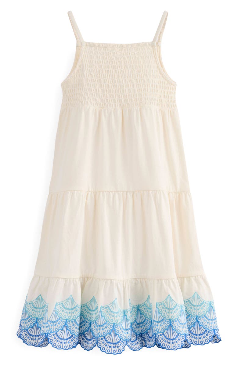 Mini Boden Kids' Enza Shell Embroidered Tiered Cotton Sundress ...