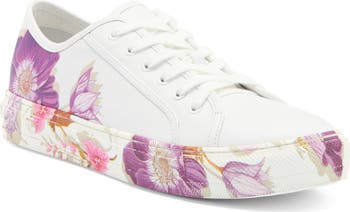 FERRAGAMO Borg Floral Leather Platform Sneaker (Women) | Nordstromrack