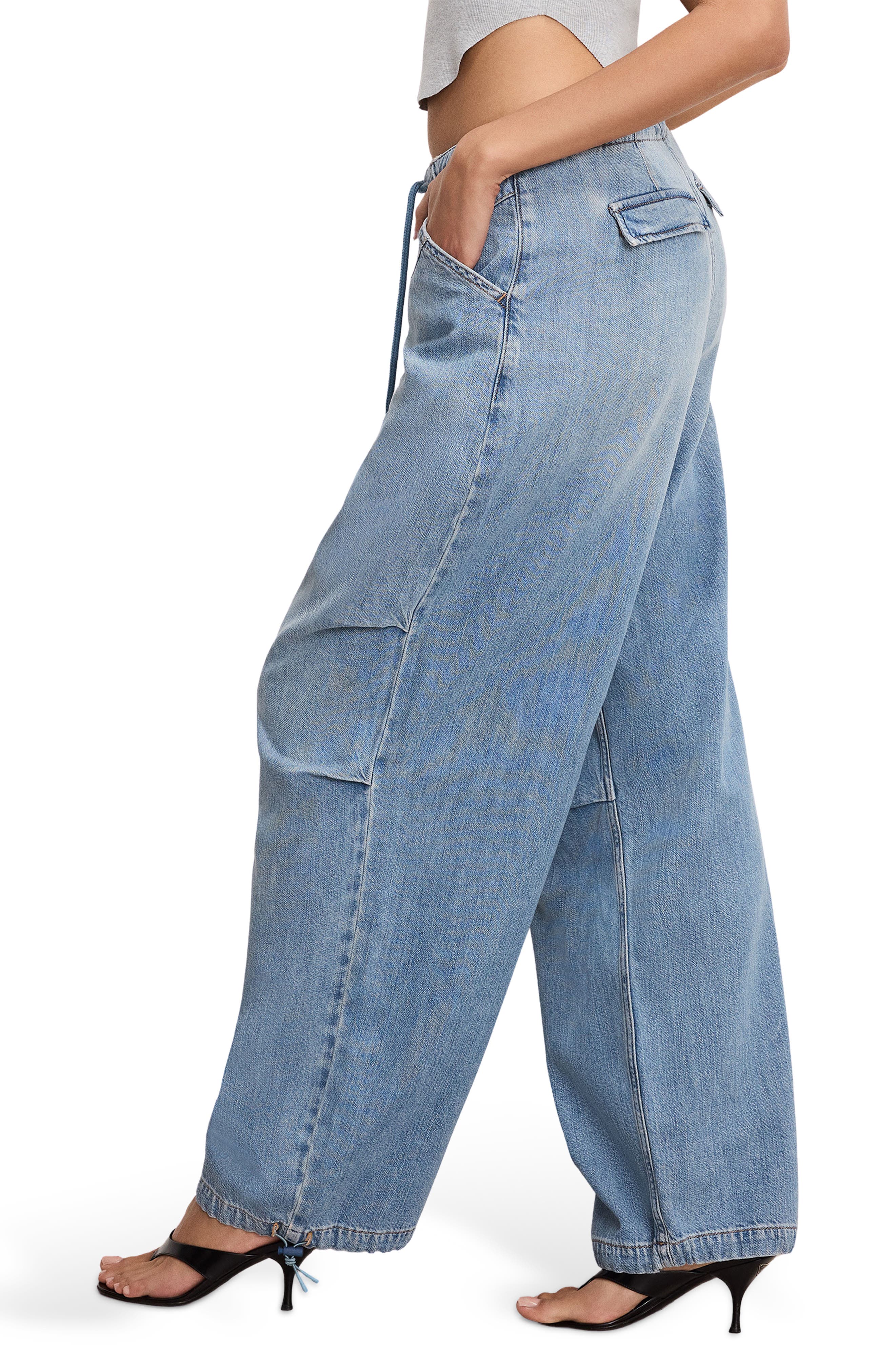 Good American Lite Drawstring Jeans | Nordstromrack