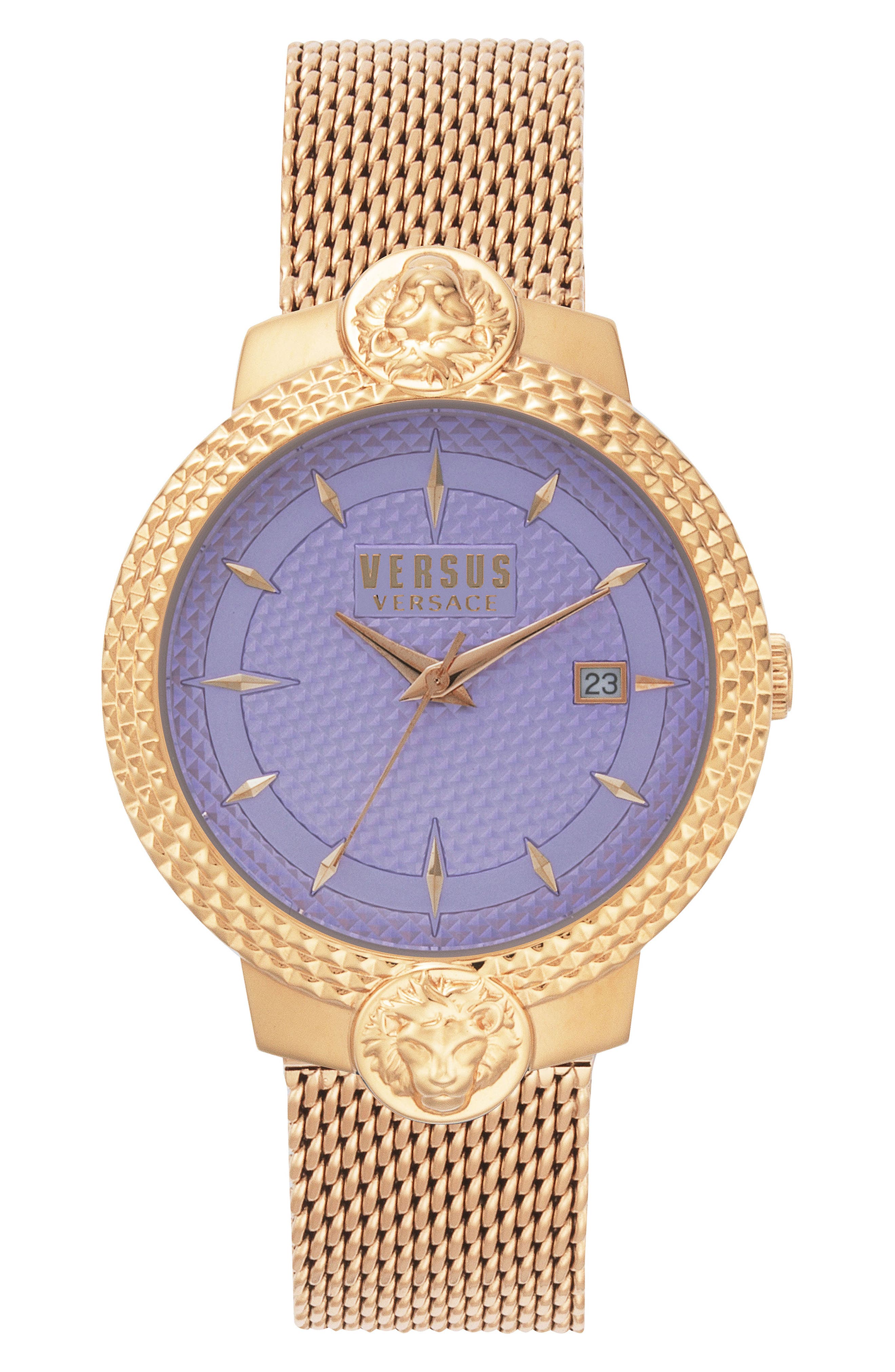 VERSUS Versace Mouffetard Violet Diamond Mesh Bracelet Watch, 38mm ...