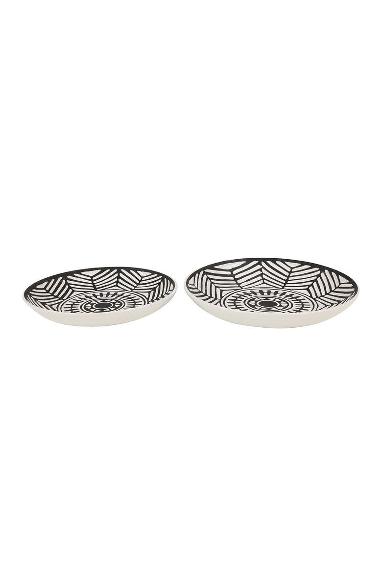 GINGER BIRCH STUDIO Large Round Black & White Ceramic Decorative Wall ...