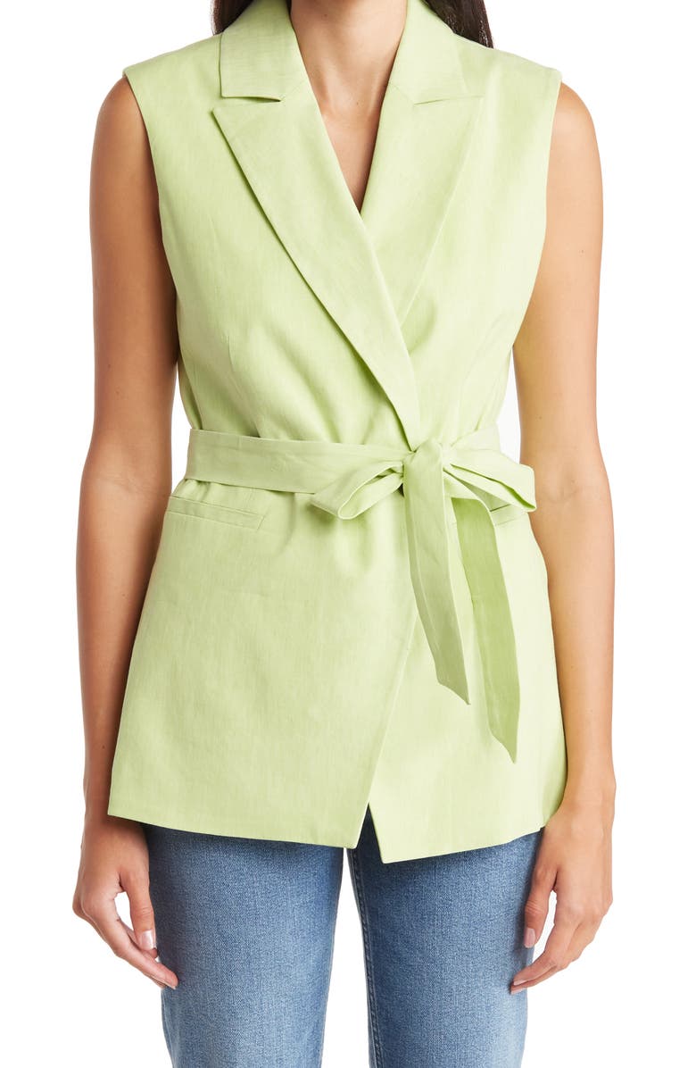 ARGENT Double Breasted Linen Blend Vest | Nordstromrack