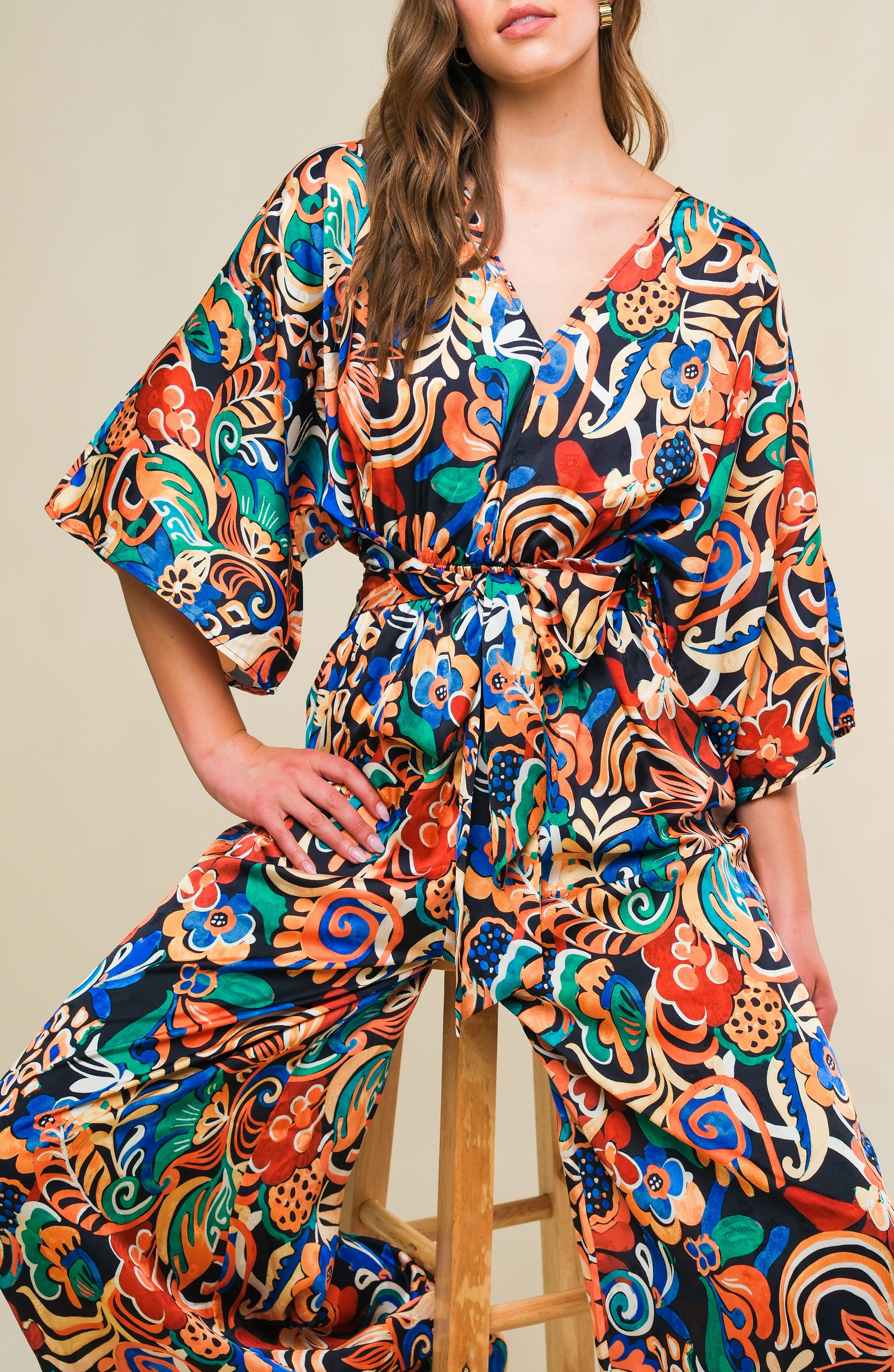 FLYING TOMATO Print Wide Leg Jumpsuit | Nordstromrack
