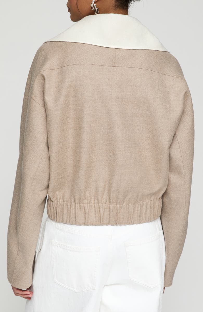 Lafayette 148 New York Two Tone Double Face Wool & Silk Bomber Jacket ...