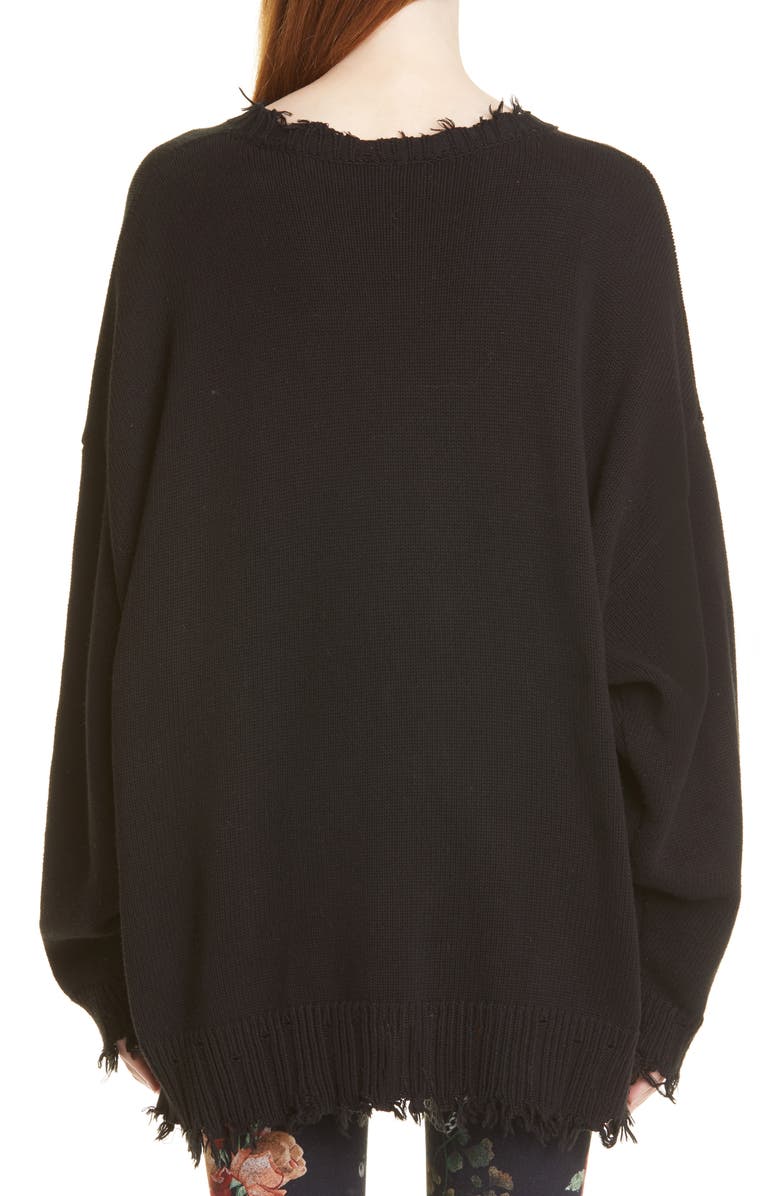 R13 Robert Smith Intarsia Distressed Oversize Cotton Sweater | Nordstrom