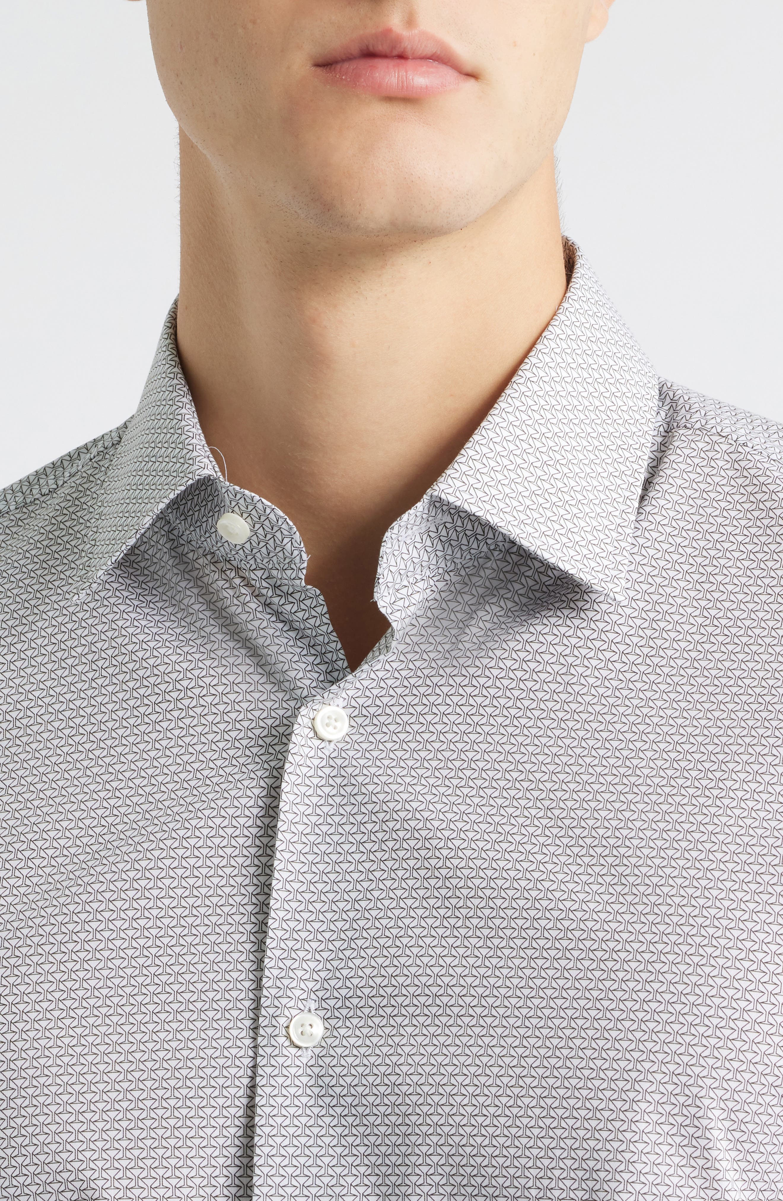 BOSS Hank Slim Fit Martini Print Stretch Cotton Dress Shirt | Nordstrom