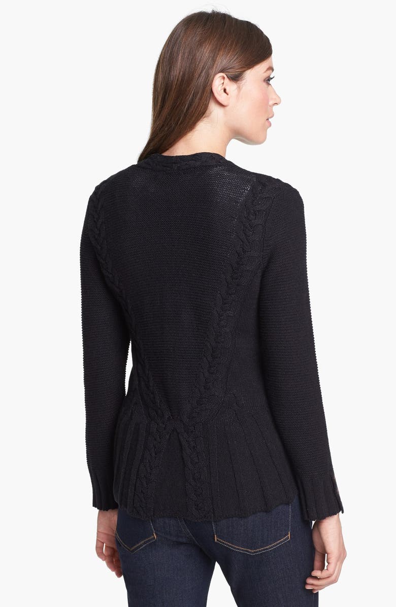 NIC+ZOE Peplum Hem Cable Cardigan | Nordstrom