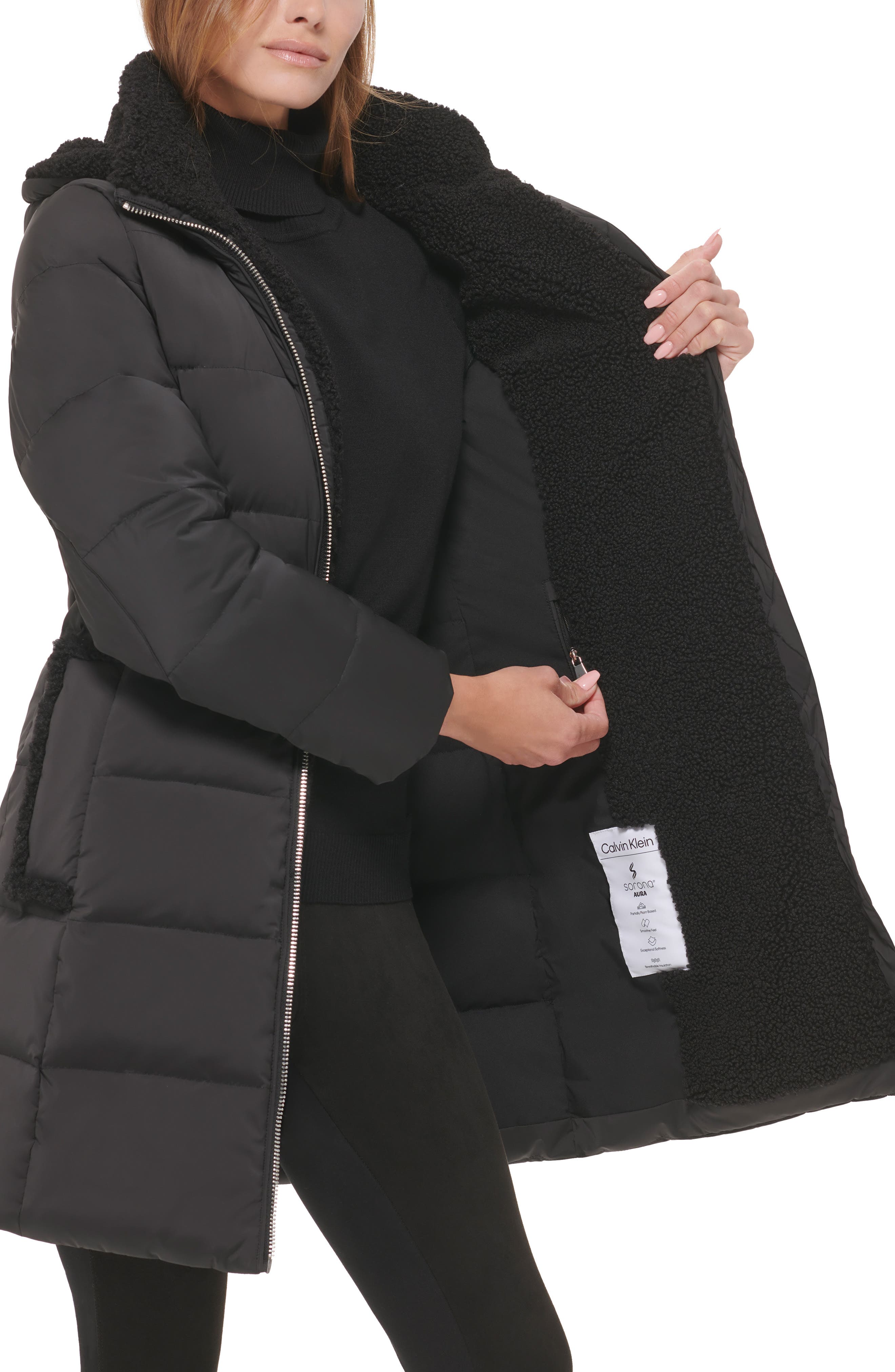 Calvin Klein Faux Shearling Lined Down Puffer Jacket | Nordstromrack