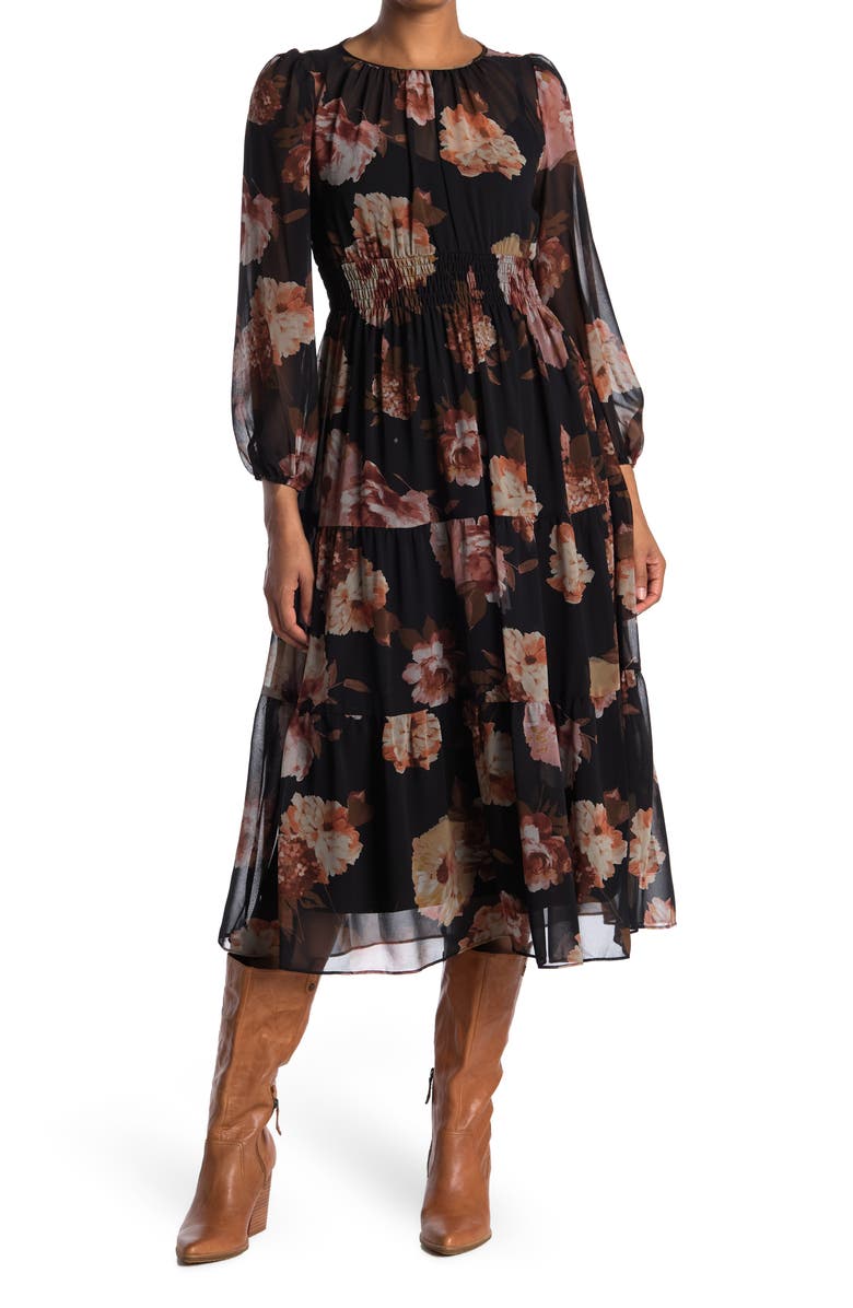Taylor Dresses Patterned Chiffon Dress | Nordstromrack