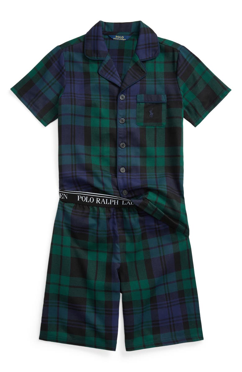 Ralph Lauren Kids' Polo Pony Flannel Short Pajamas | Nordstromrack